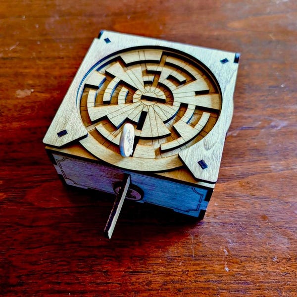 Mouse Maze Puzzle Box Plans- SVG DXF PDF- Laser Cutting Files - Scroll ...