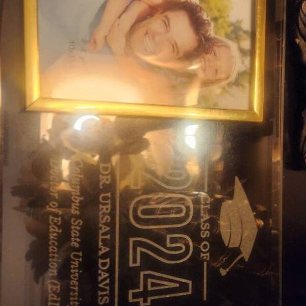 Engraved Class of Cap Beveled Glass Frame, Holds 4"x6" Photo, Beveled ...