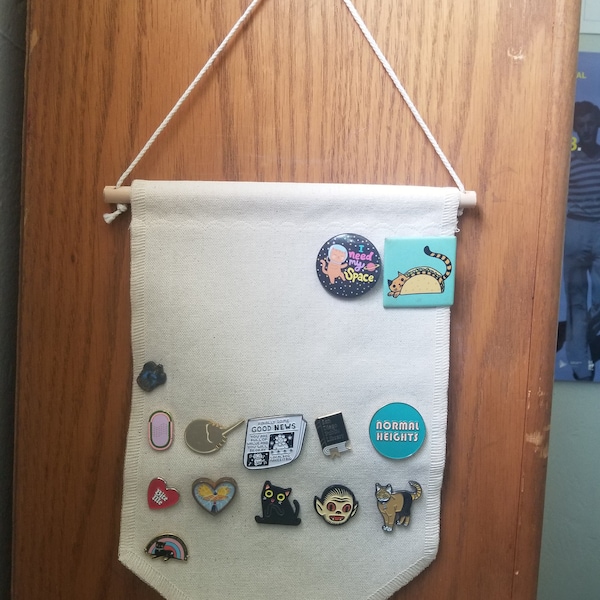 Large Blank Canvas Banner, Enamel Pin Banner, Pin Banner, Pin Pennant ...