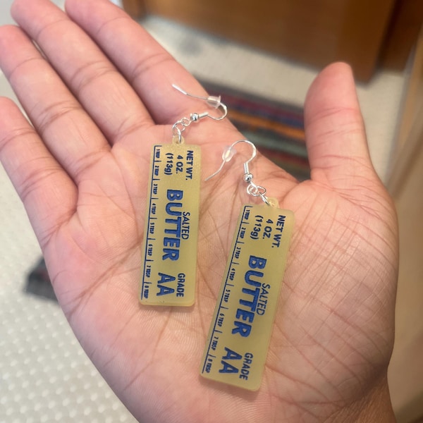 Stick of Salted Butter Baking Earrings - Baker Chef Earrings - Food ...