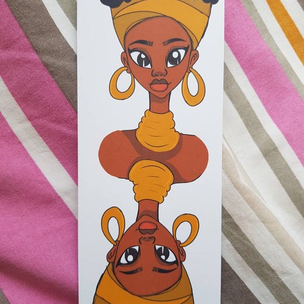 Afro Bookmark, Cute Art, Gift, Cute Black Girl Bookmark, Children’s ...