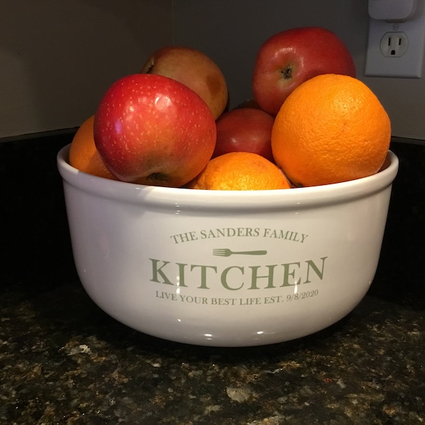 Family Market Personalized Serving Bowl, Housewarming Gifts, Custom ...