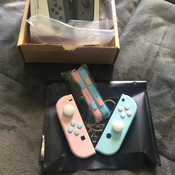 Custom Pastel Baby Pink and Blue Nintendo Switch Joy-con Joycon ...