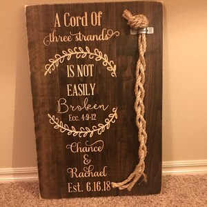 KJV Bible A Threefold Cord God's Knot Unity Rope | Etsy