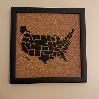 Push Pin Cork Travel Map of the United States - Etsy