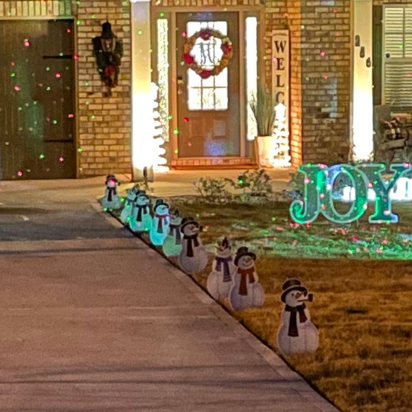 Snowman Pathway Markers, 20pc Christmas Yard Art, Yard Card Lawn Sign ...