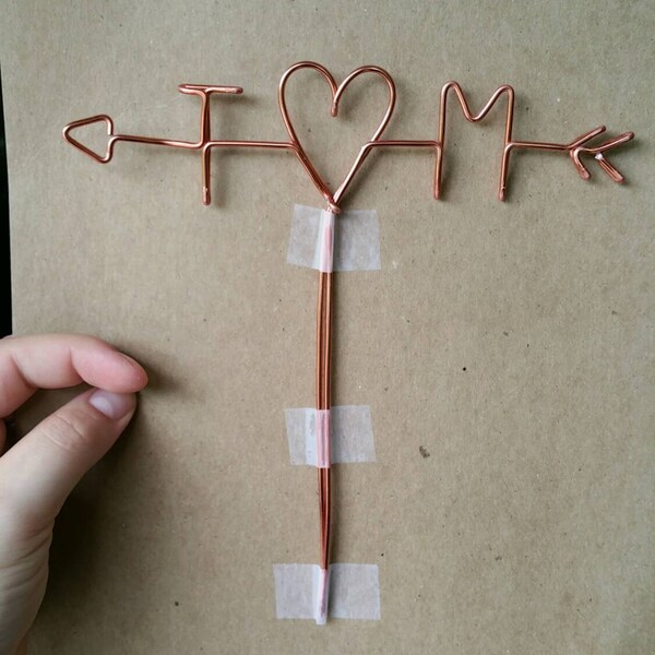 Rustic Cake Topper - Wire Cake Topper - Arrow & Initials Cake Topper ...