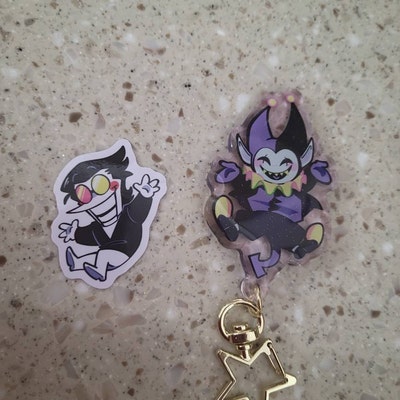 Jevil Deltarune Glitter Keychain Acrylic Epoxy Charm 2.5in. - Etsy