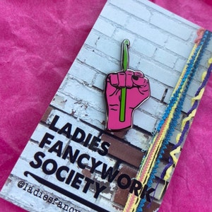 LFS Enamel Crochet Fist Pin Blue - Etsy Canada