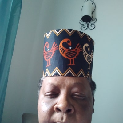 Ankara African Print Headdress Crown With Metallic Detail. Red & Gold ...