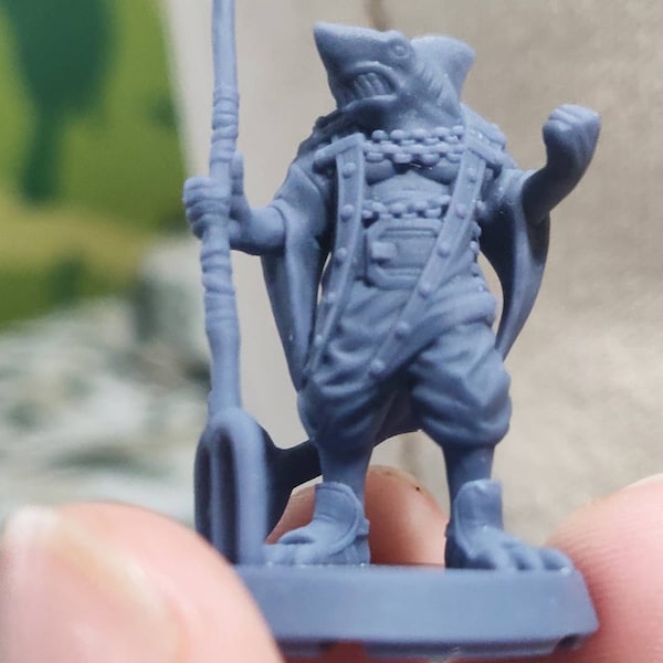 D&D Pathfinder Sharkfolk Gang | 28mm 32mm Fantasy PC NPC Miniature Set ...