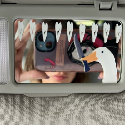 Silly Goose Meme Mirror Peeker Accessory Decal Rear View Mirror Cute ...