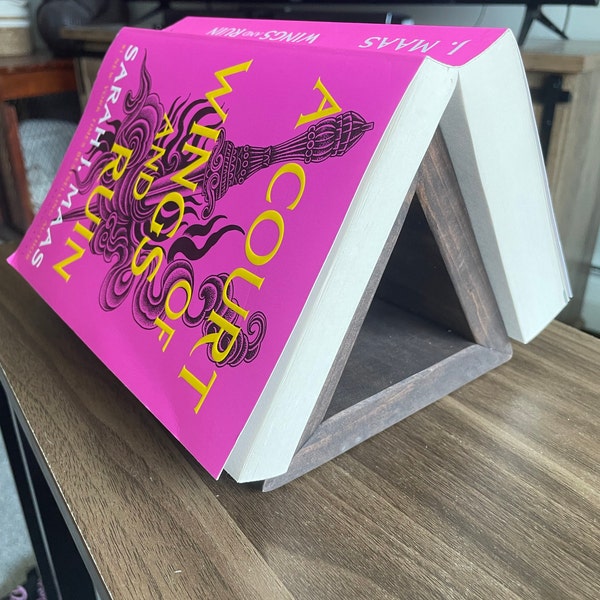 Triangle Bookstand, Triangle Book Holder, Nightstand Bookmark, Rustic ...