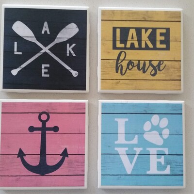 Beach House Gift / Coasters / Beach Decor / Beach Wedding Gift ...