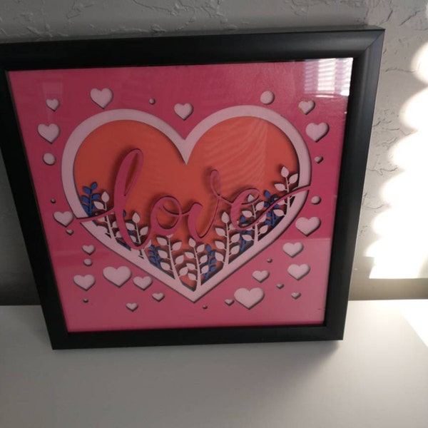 3D Heart Shadow Box, With +4 Option Valentines Day Shadow Box, Layered ...