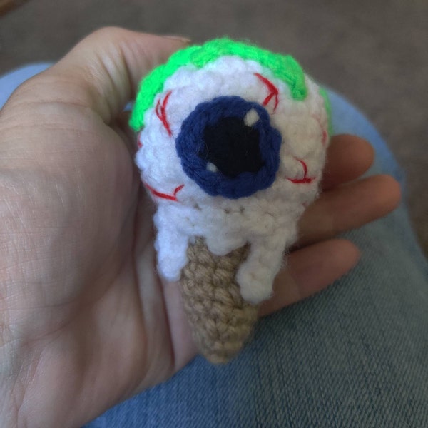 Eye Scream Crochet Pattern: Creepy Halloween Keychain (PDF) - Etsy