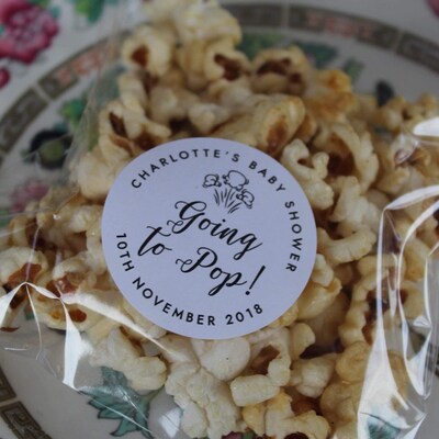 Going to Pop Stickers Baby Shower Stickers Popcorn Labels - Etsy