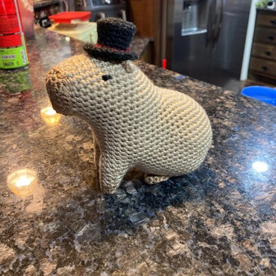 Sitting Capybara Crochet Pattern. Capybara With Top Hat and Bow Tie for ...