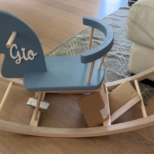 Personalised Wooden Rocking Horse Toy - Toddler Rocking Horse With a ...