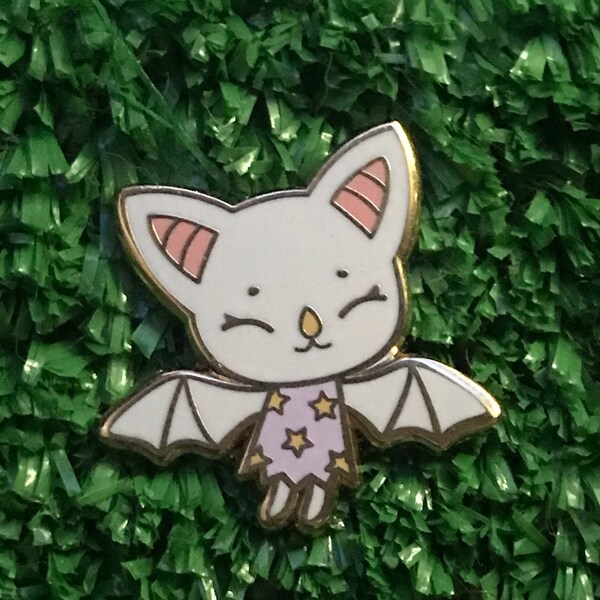 Tiny White Bat Hard Enamel Pin- V2 - Standard (A) Grade - Etsy