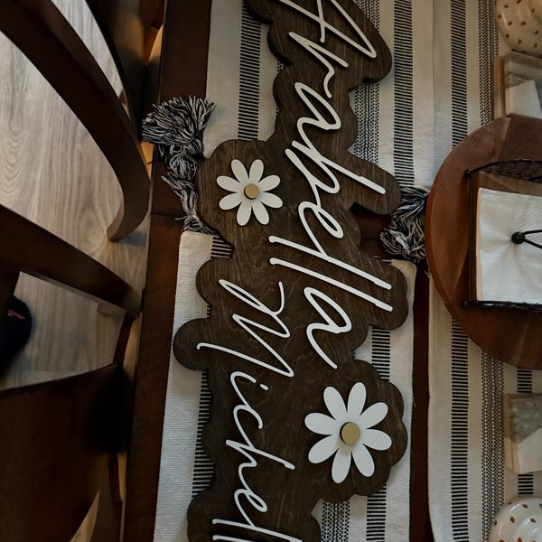 Daisy Name Sign, Nursery Name Sign, Daisy Nursery Decor, Name Sign for ...