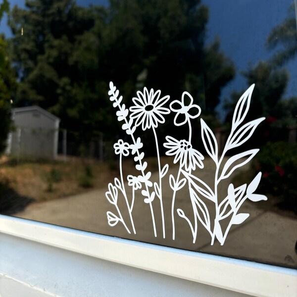 Wildflower Decal, Boho Car Decal, Gift for Plant Lovers, Plant Lover ...