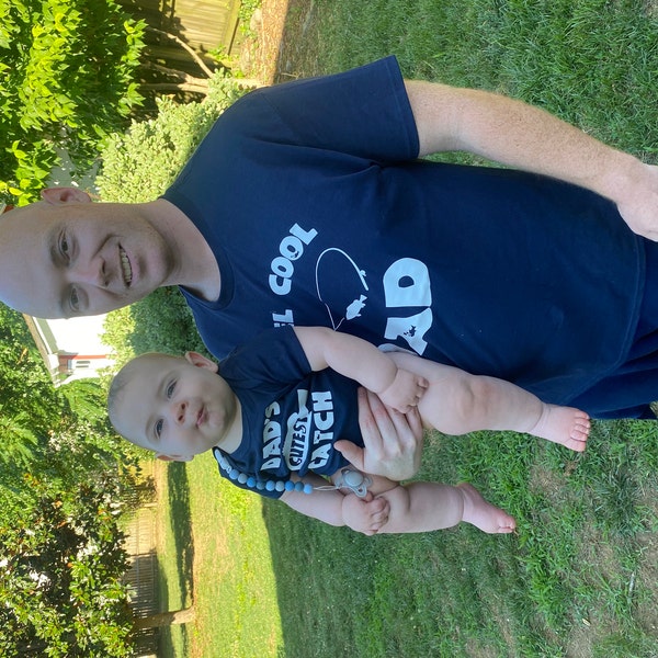 Reel & Cutest Catch Men's T-shirt and Infant Bodysuit Dad and Baby ...