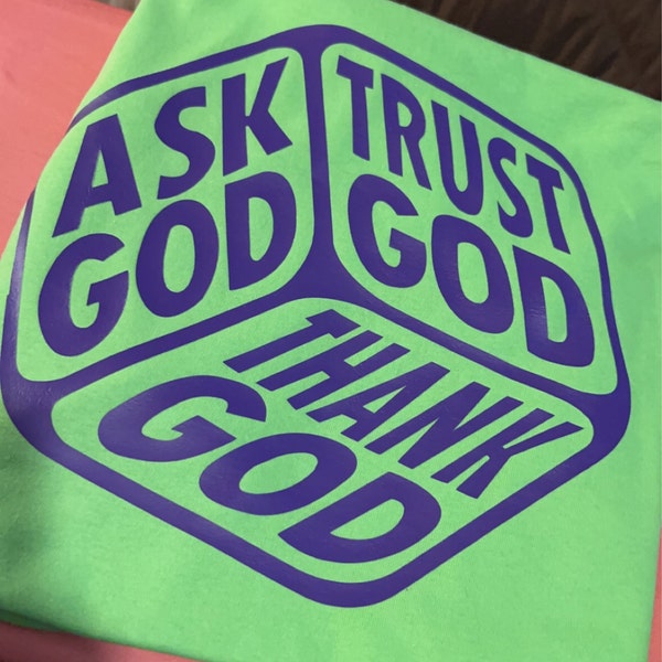 Ask God Trust God Thank God Cube Svg, Christian Svg, Jesus Svg, Faith ...