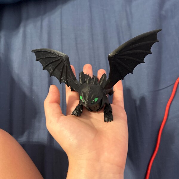 Flexi Toothless Dragons, 3d Printed, Desk Toy, Articulated Flex - Etsy