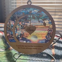 Sun Catcher Sympathy Gift, Poem Card Memorial Suncatcher, Sympathy Gift ...