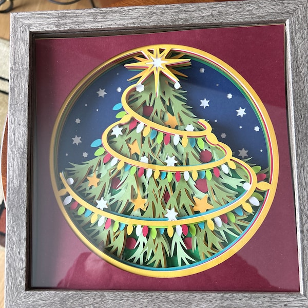 3D CHRISTMAS TREE Svg - 3D Christmas Svg - CHRISTMAS Shadow Box Svg ...