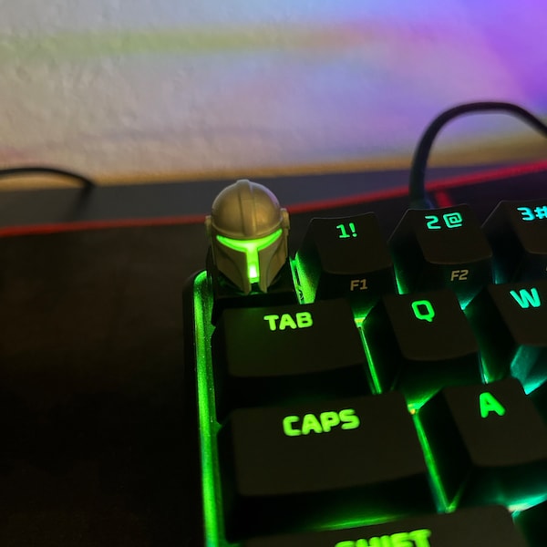 The Mandalorian Backlit LED Keycaps Handmade Resin Custom Artisan - Etsy