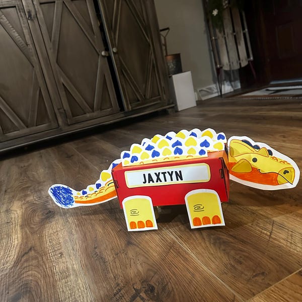 Ankylosaurus Valentine Box Kit | Printable Dinosaur Mailbox for ...