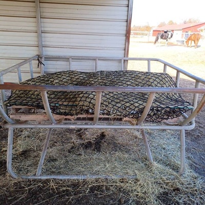 Slow Feed Hay Net for Over Your Hay Basket , Saves Your Hay. Easy Fill ...