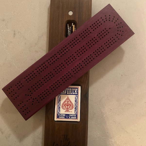 Lined Walnut Crib Board | Cribbage Board |skunk Lines |card and Peg ...