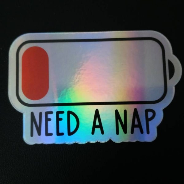 Need a Nap Battery Sticker, Funny Battery Stickers, Funny Nap Stickers ...