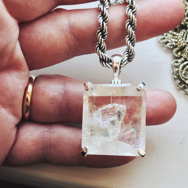 Starborn Blue Dumortierite in Quartz Crystal Pendant Necklace (22") - Etsy