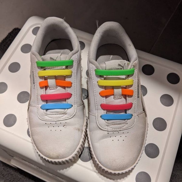 Personalised Waxed Flat Shoelaces Custom Text Length Aglets Colourful ...