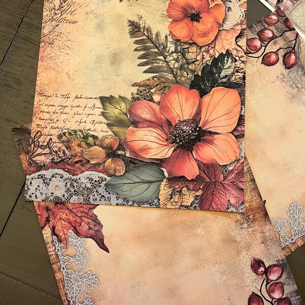 Blue Shabby Junk Journal Pages Printable of 48 Sheets Vintage Basic ...