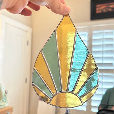 Sun Ray Drop Stained Glass Pattern, Stained Glass Patterns, Digital ...
