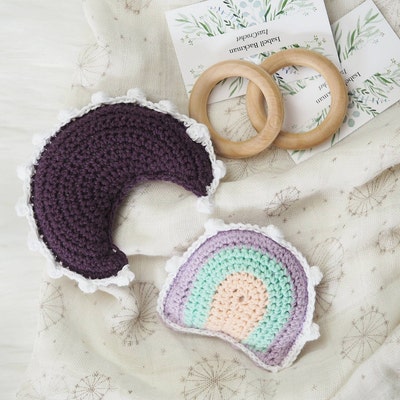 Boho Celestials Rattle Duo Crochet Pattern Crochet PDF Pattern Moon ...
