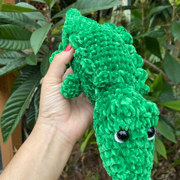 Crocodile Plush Crochet No Sew Pattern Amigurumi Alligator for the ...