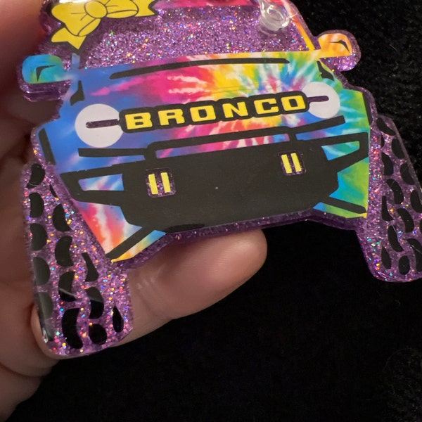 Customized Bronco Glitter Keychain. - Etsy