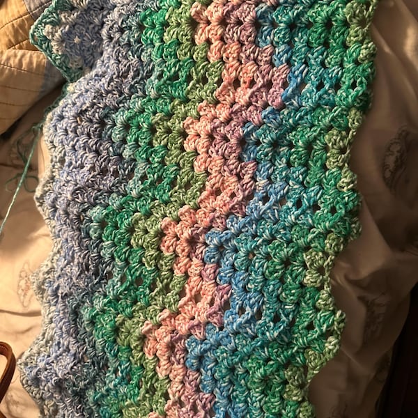 Sundance Throw Blanket Crochet Pattern, Granny Ripple Stitch Blanket ...