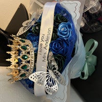 100 Rose Royal Blue Bouquet, Queen Bouquet, Eternal Rose Bouquet ...