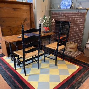 FLOORCLOTH Buttons Hand Painted Canvas Rug COUNTRY PRIMITIVE | Etsy