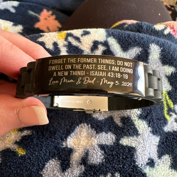 Personalized Bible Verse Bracelet Custom Engraved Scripture Bracelet ...