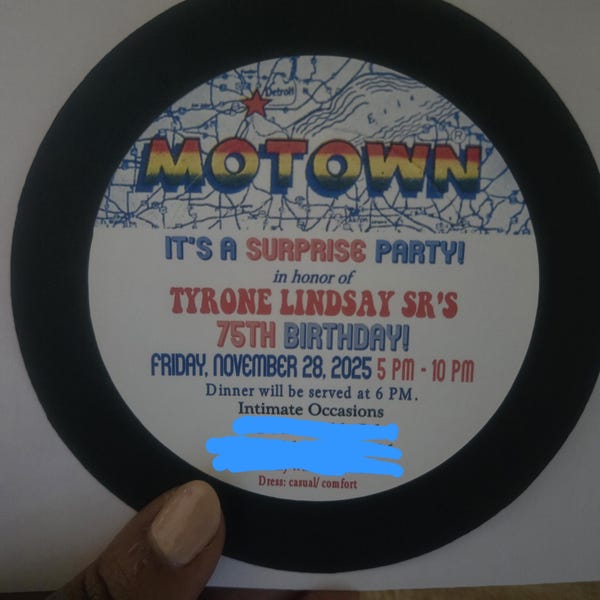 Classic Old School Invitation Party Wedding 45 Record Motown Inspired ...