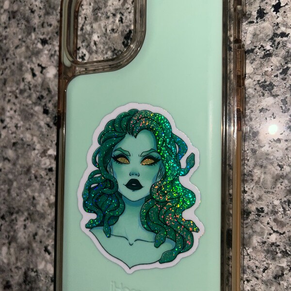 Holographic Medusa Sticker, Vinyl Sticker, Mythology, Fantasy Sticker ...
