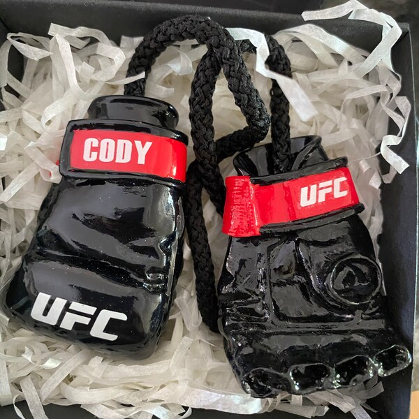 Personalized MMA Fighter Gloves Car Charm: Exclusive Custom Name UFC ...